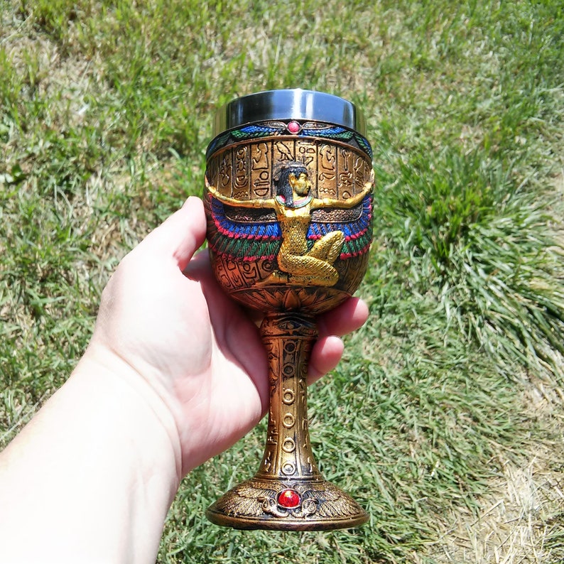 Altar Chalice With Egyptian Goddess Isis 7 Tall Resin - Etsy