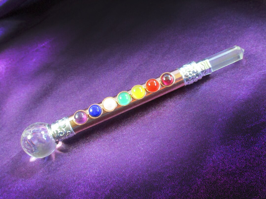 Mini Chakra Copper Healing Wand With Quartz Tip and Ball End, 4-3/4 ...
