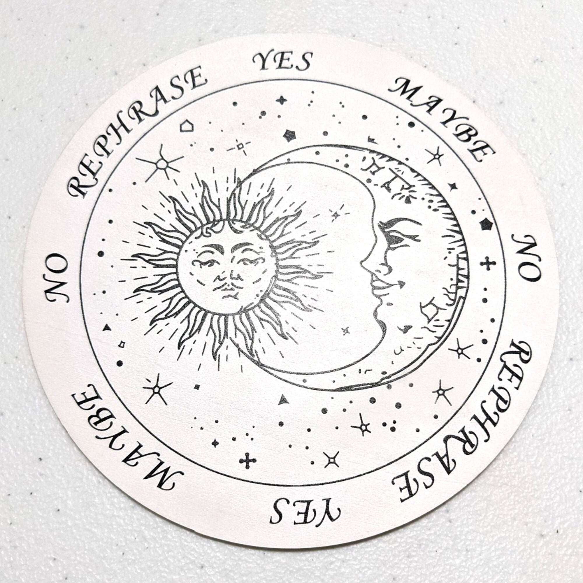 Wood Pendulum Board Pendulum Mat With Sun & Moon Design - Etsy