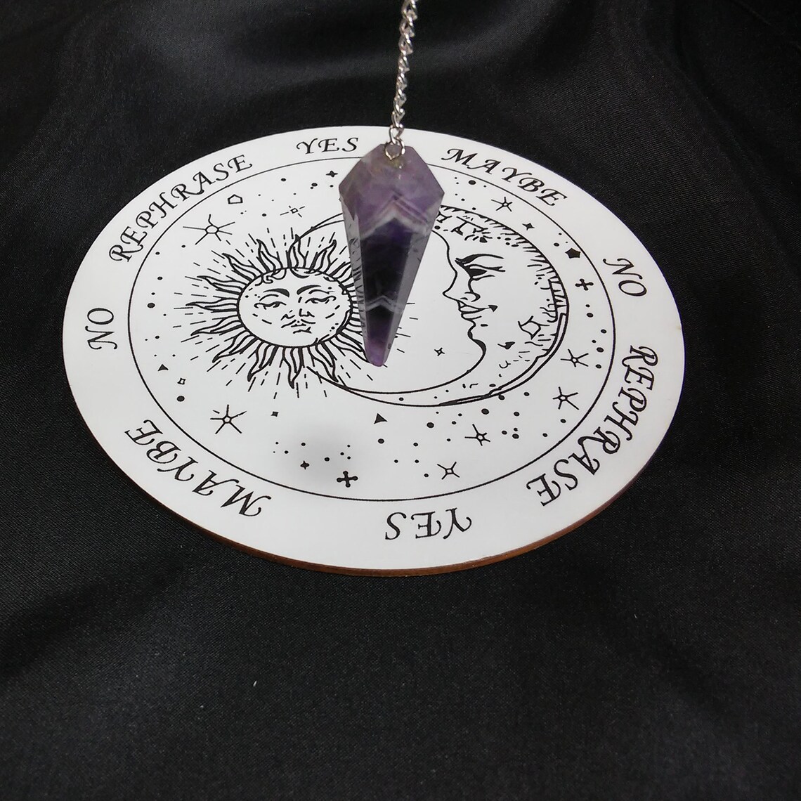 Wood Pendulum Board Pendulum Mat With Sun & Moon Design - Etsy