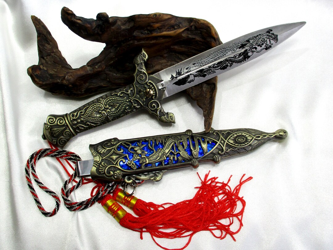 Altar Athame With Ornate, Handle and Scabbard, Ritual Dagger With ...