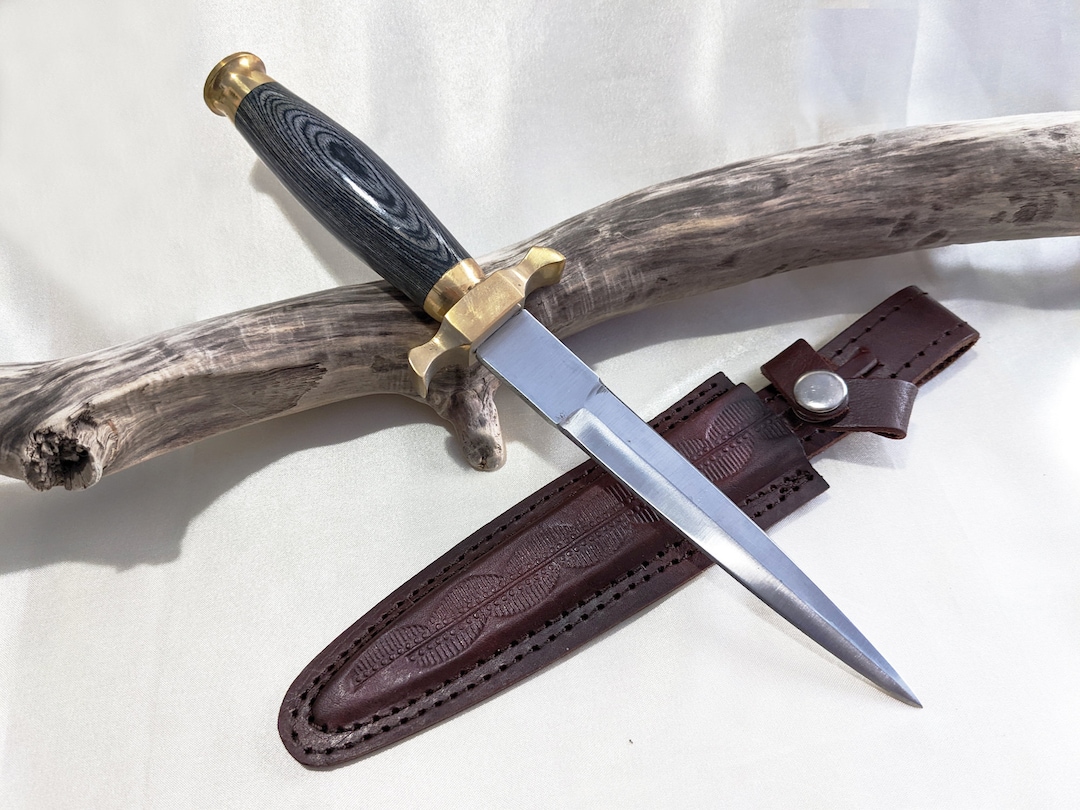Athame, 10 Long, Black Wood Handle, Stainless Steel Blade With Brass ...