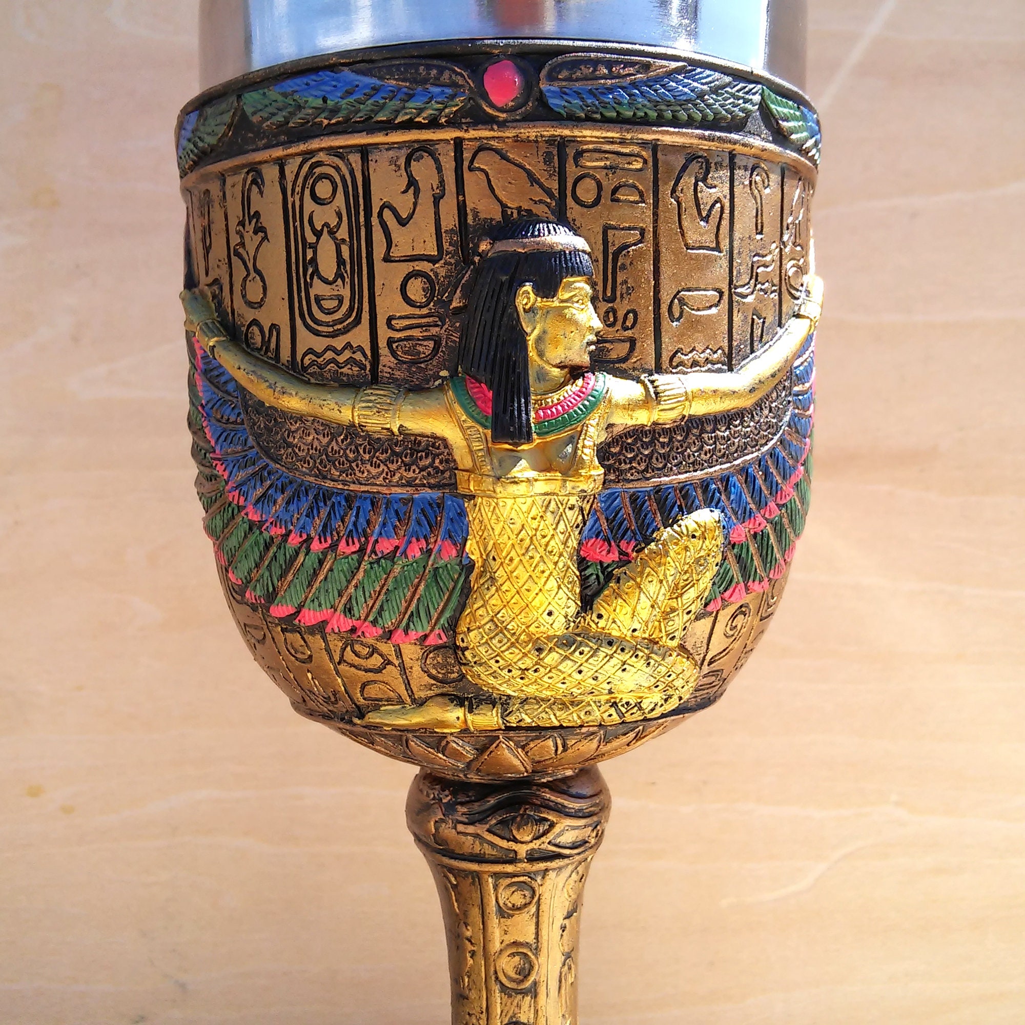 Altar Chalice With Egyptian Goddess Isis 7 Tall Resin - Etsy