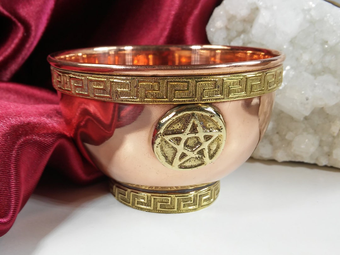 Copper Mini Altar Bowl With Pentacle – Offering Dish, Ritual Bowl ...