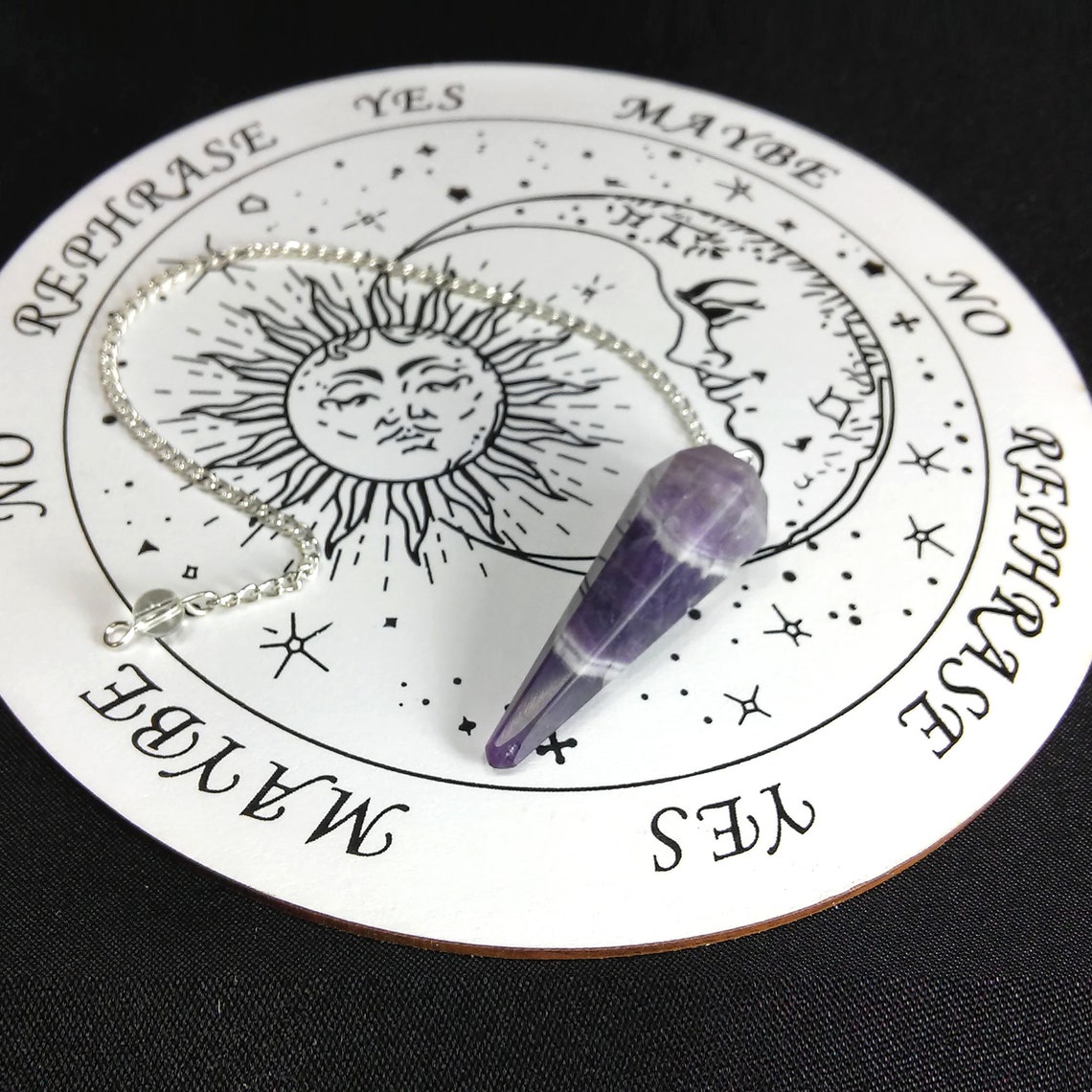 Wood Pendulum Board Pendulum Mat With Sun & Moon Design - Etsy