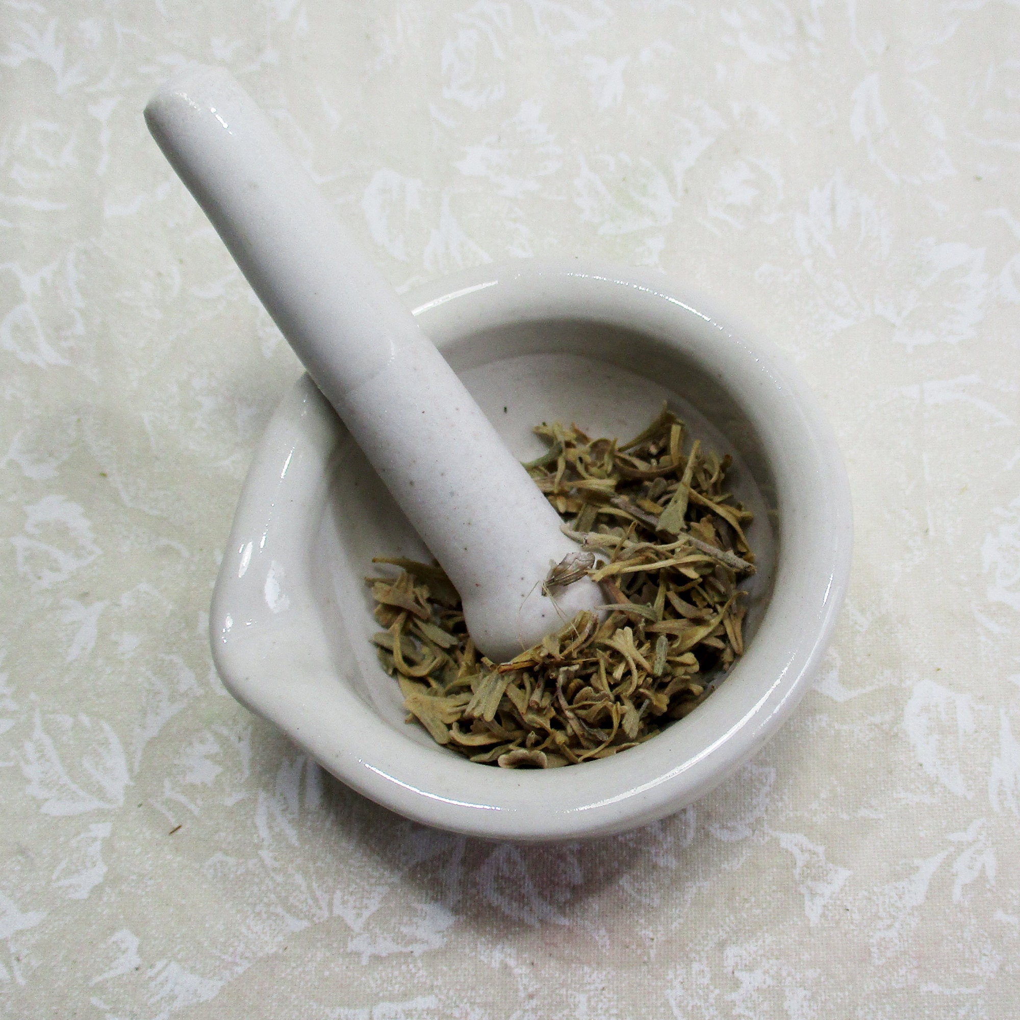 Mini Mortar and Pestle, Spice and Herb Grinder, Ceramic, Pharmacy Style ...