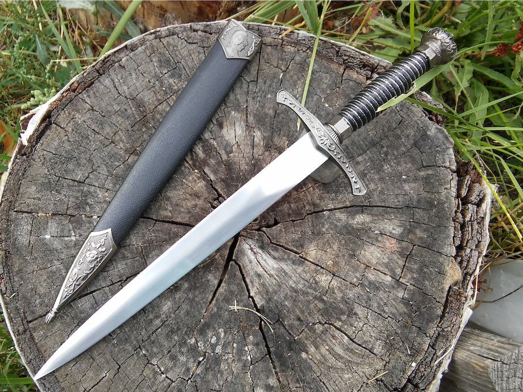 Black Altar Athame With Matching Sheath, Black & Silver Ritual Dagger ...