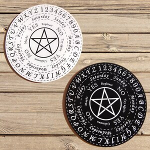 Wood Pendulum Board, Pendulum Mat With Pentacle Design, 6" Diameter - Etsy