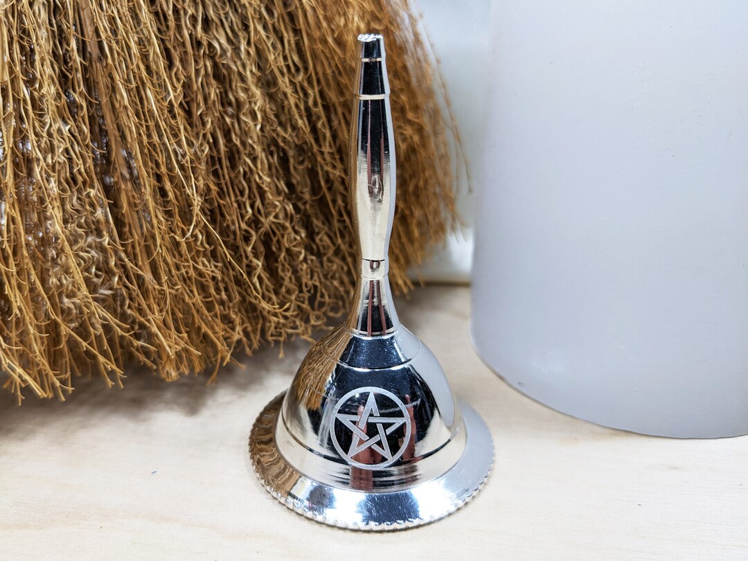Silver Altar Bell With Pentacle – Ritual Bell, Ceremonial Bell, Mini ...