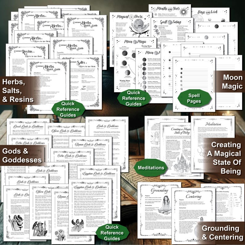 Printable Complete Book of Shadows Bundled Set for Baby Witches and ...