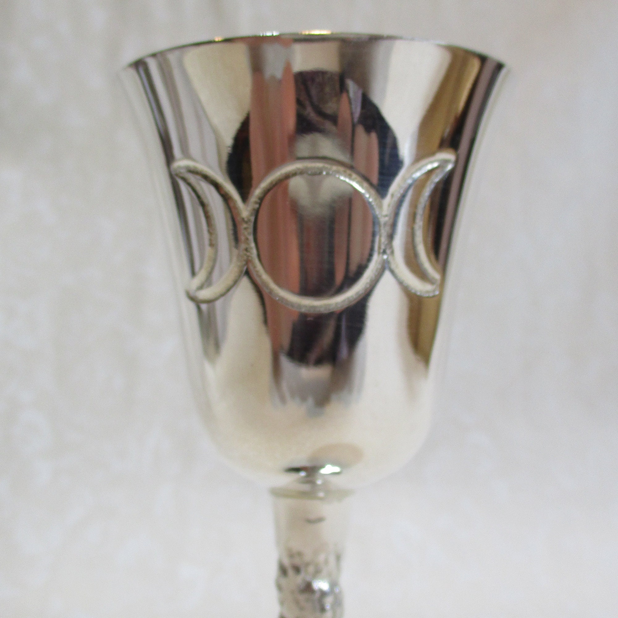 Altar chalice with triple moon design 4.75 inches tall | Etsy