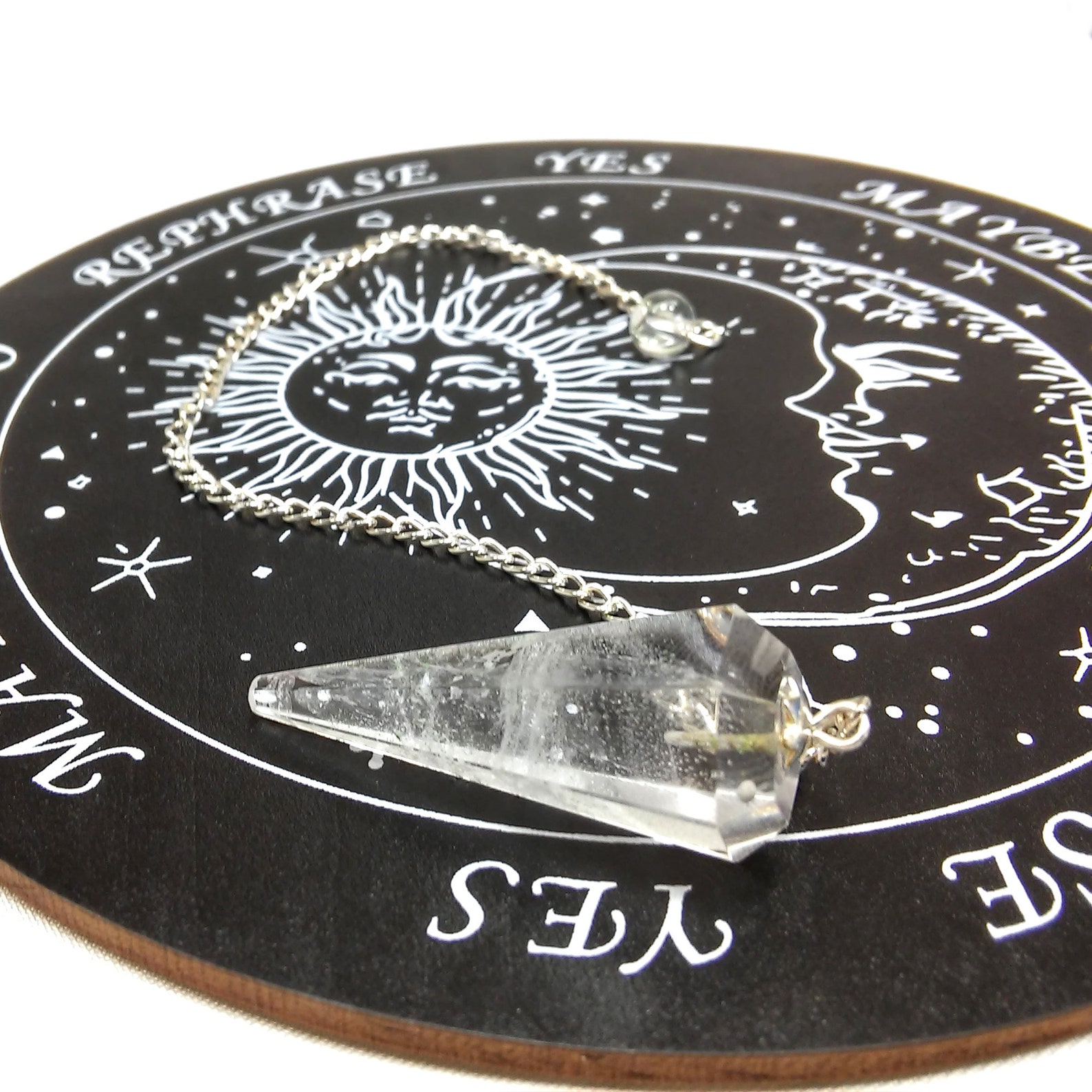 Wood Pendulum Board Pendulum Mat With Sun & Moon Design - Etsy