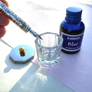 Glass Inkwell for Calligraphy, Ink Pot for a Dip Pen or Quill - Etsy