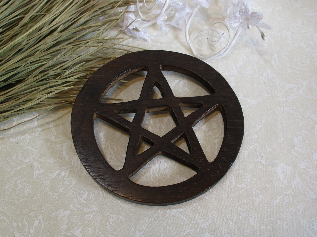 Pentacle Altar Tile, 4" Diameter (approx.), Wood, #11096 - Etsy