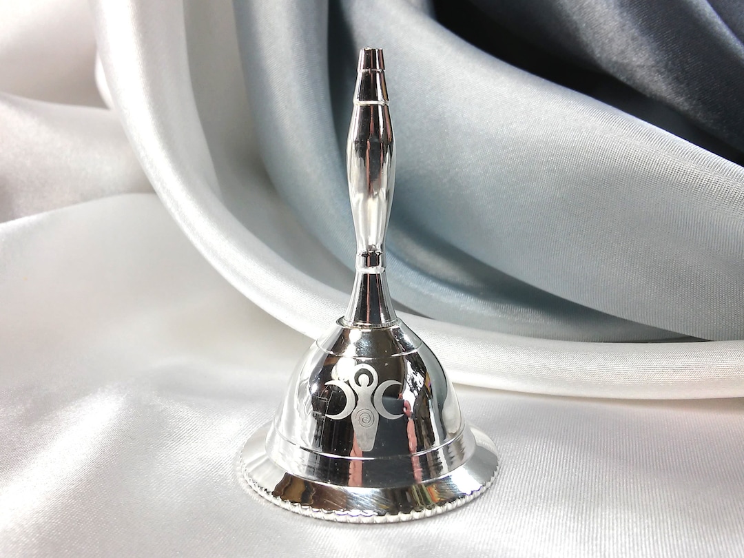 Altar Bell, Silver Plated Ritual Bell With Goddess Triple Moon Design ...