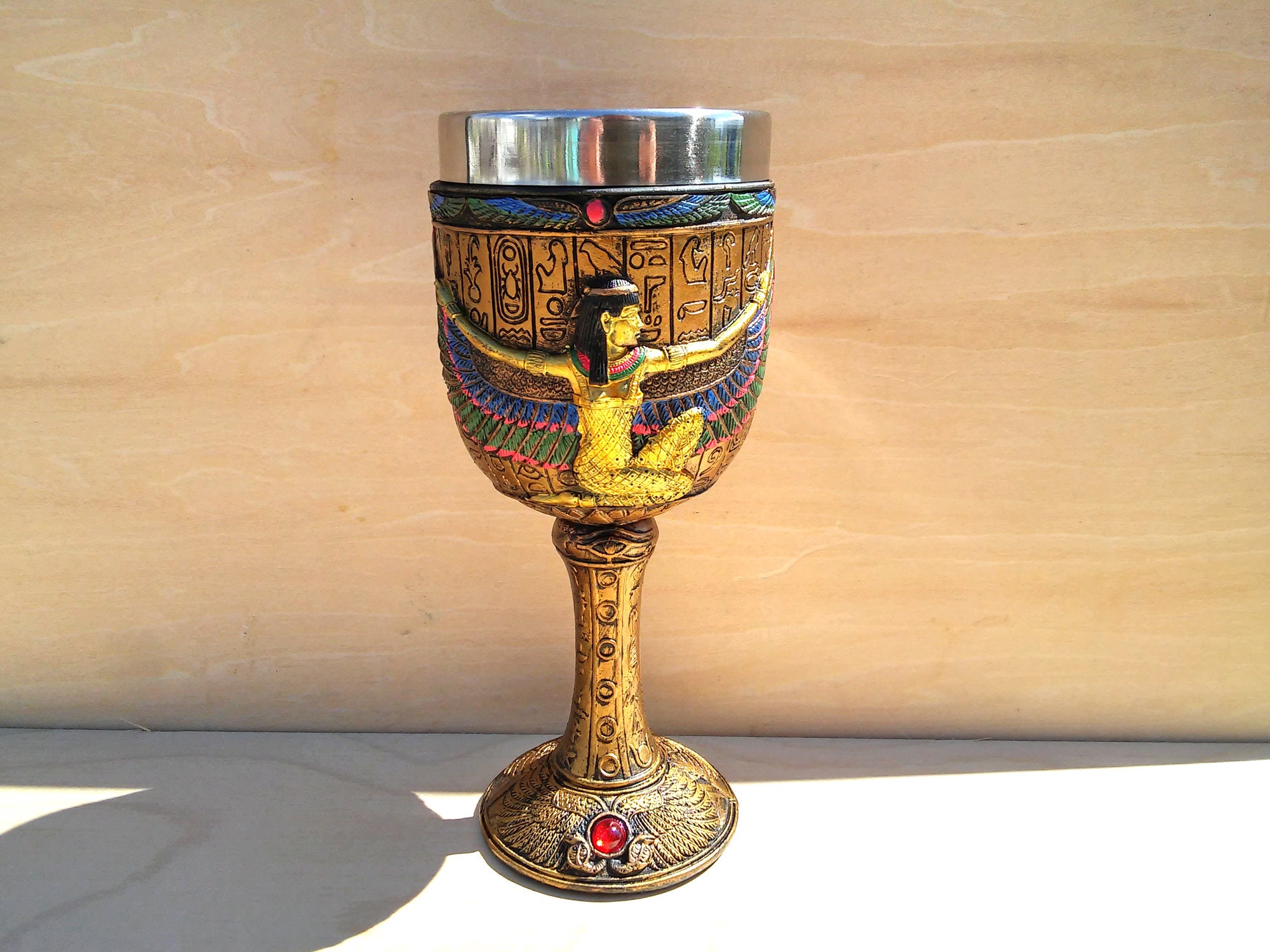 Altar Chalice With Egyptian Goddess Isis 7 Tall Resin - Etsy