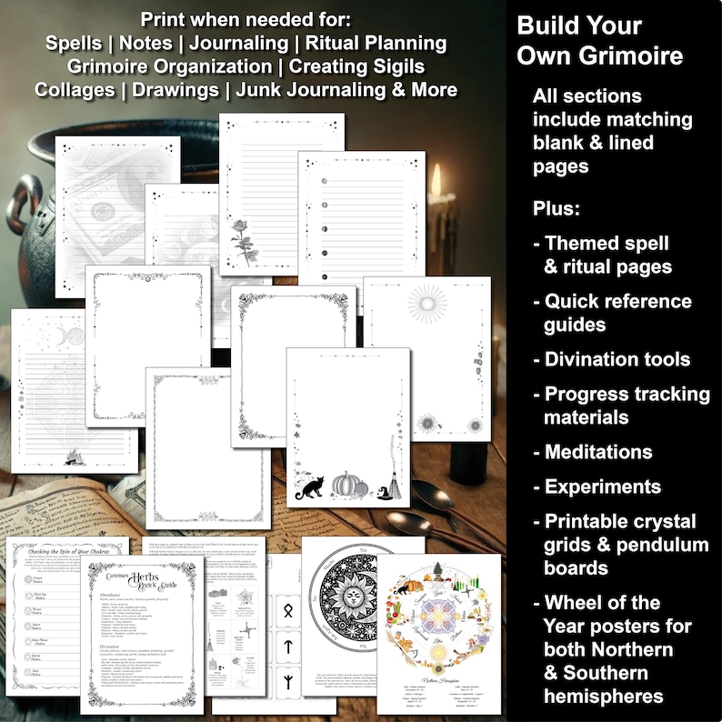 Printable Complete Book of Shadows Bundled Set for Baby Witches and ...