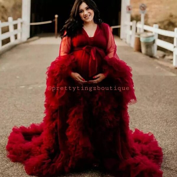 Tulle Maternity Robe - Etsy