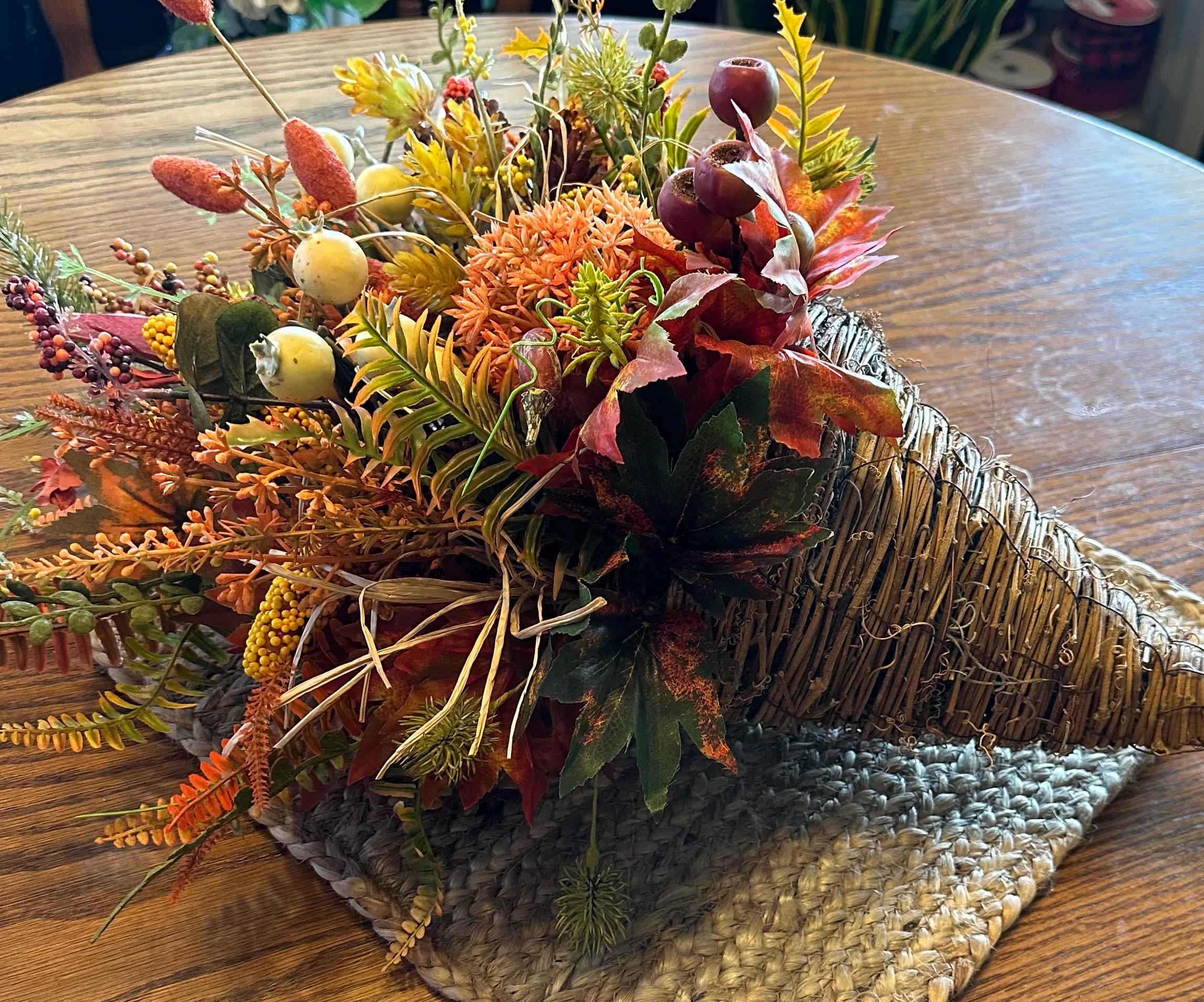 Cornucopia Table Arrangement Thanksgiving Arrangements Fall Table ...