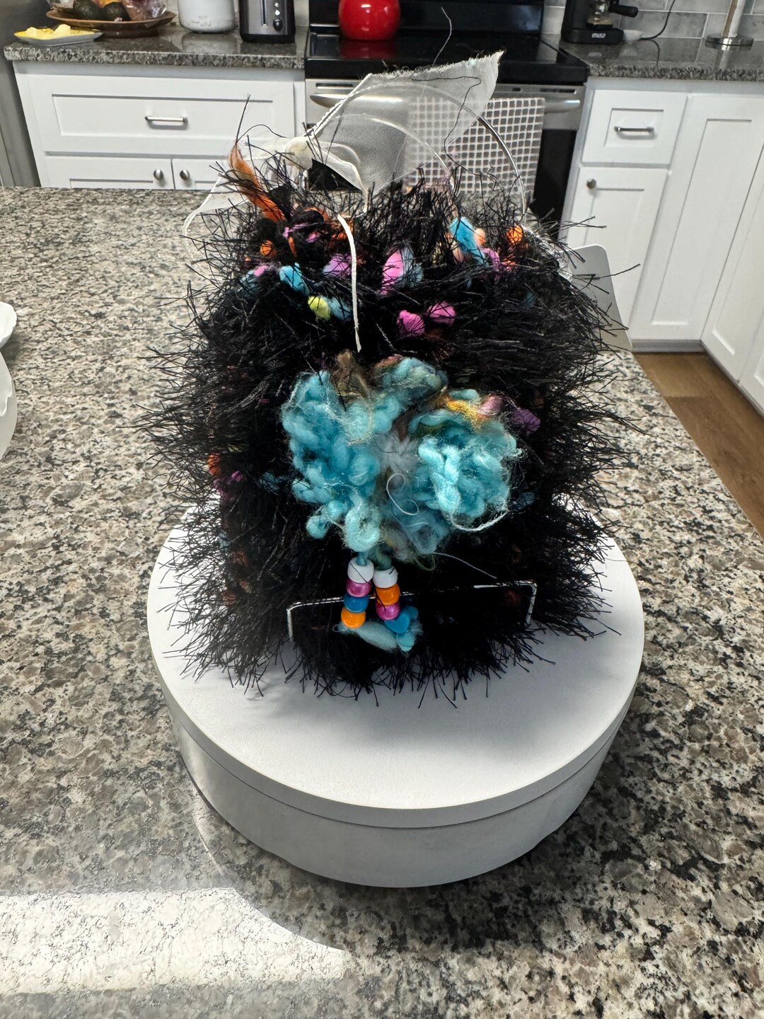 Retro Looking New Lined Lion Brand Yarn Sunrise Yarn Purse With Silver ...
