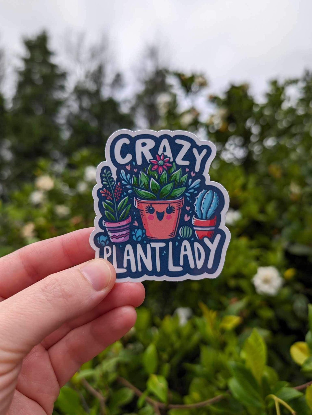 Plant Lady Vinyl Sticker Crazy Plant Lady Funny Plant Sticker Vinyl ...
