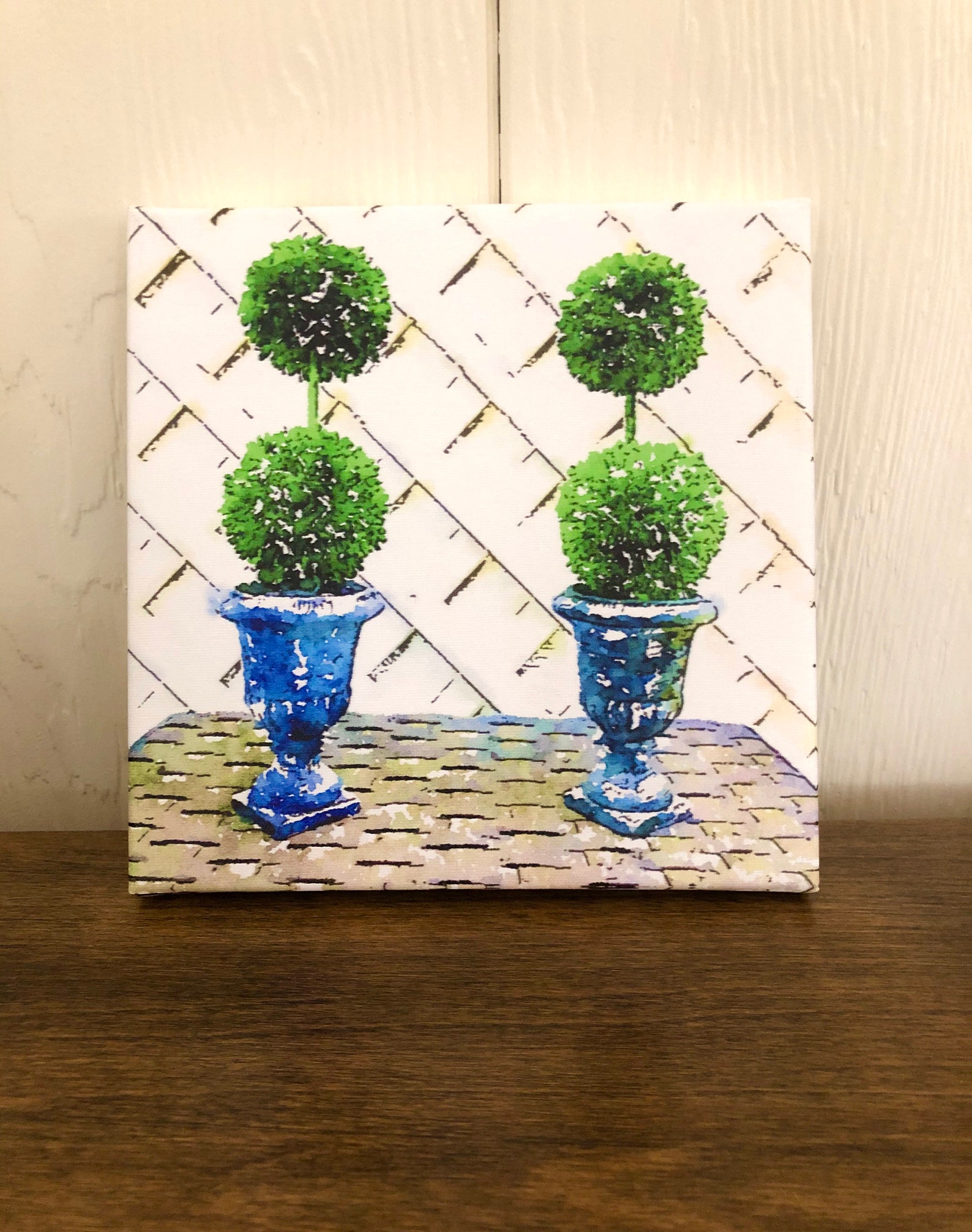 Topiary Print on Canvas - Etsy