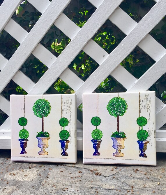 Topiary Print on Canvas | Etsy