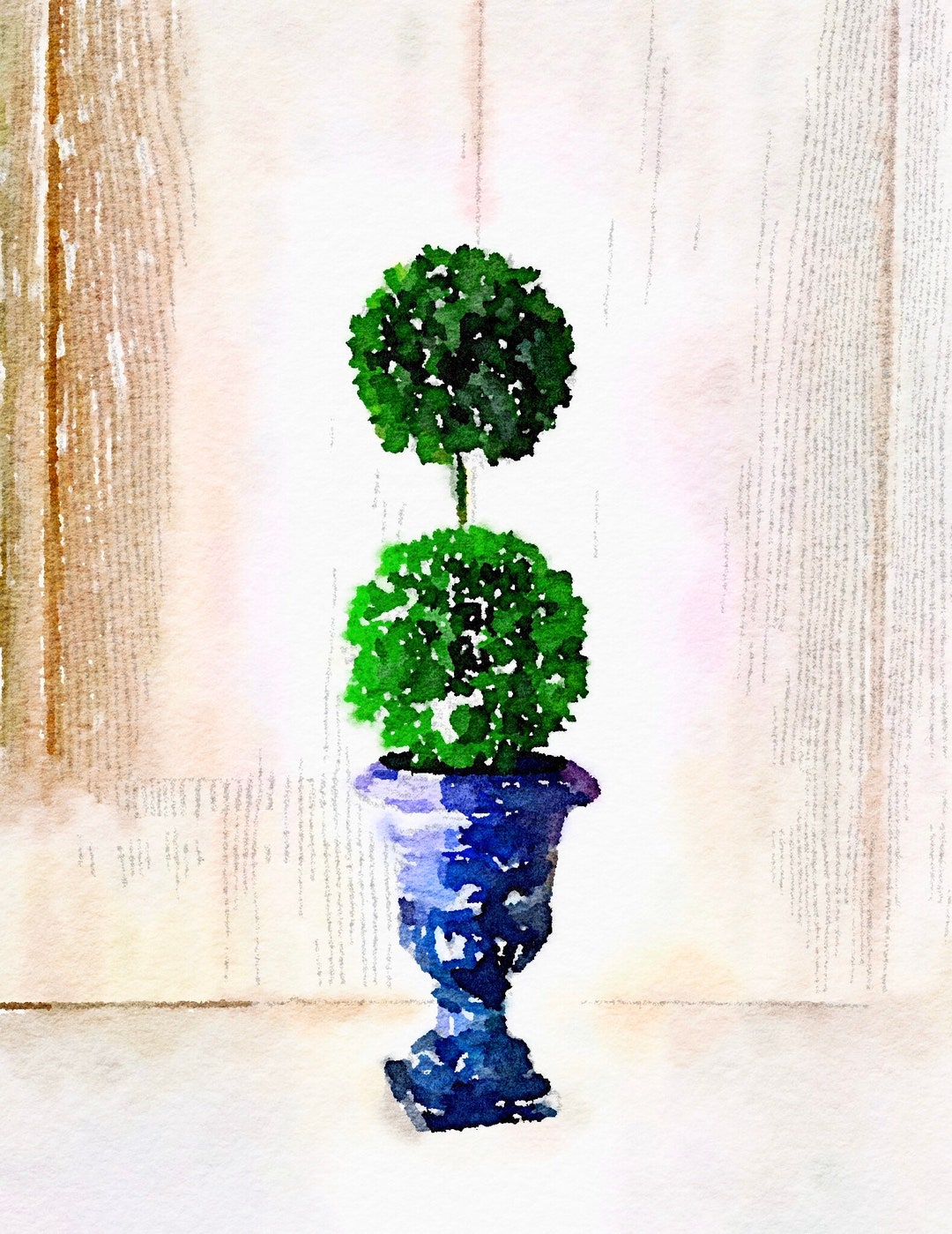 Topiary Print on Canvas - Etsy