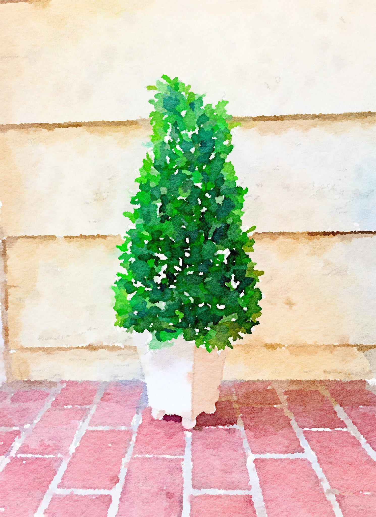 Topiary Print on Canvas - Etsy