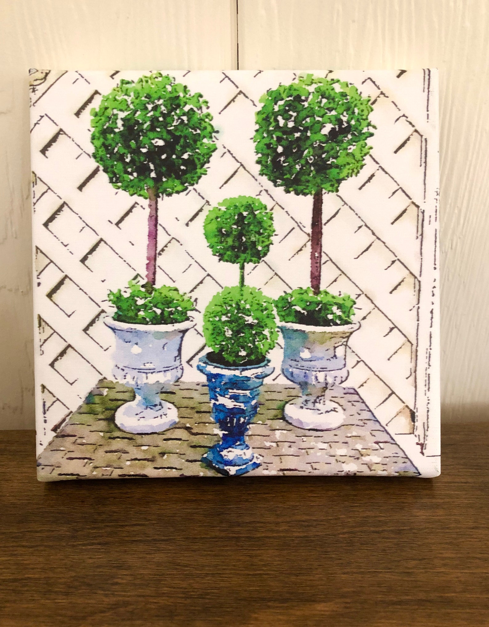 Topiary Print on Canvas - Etsy
