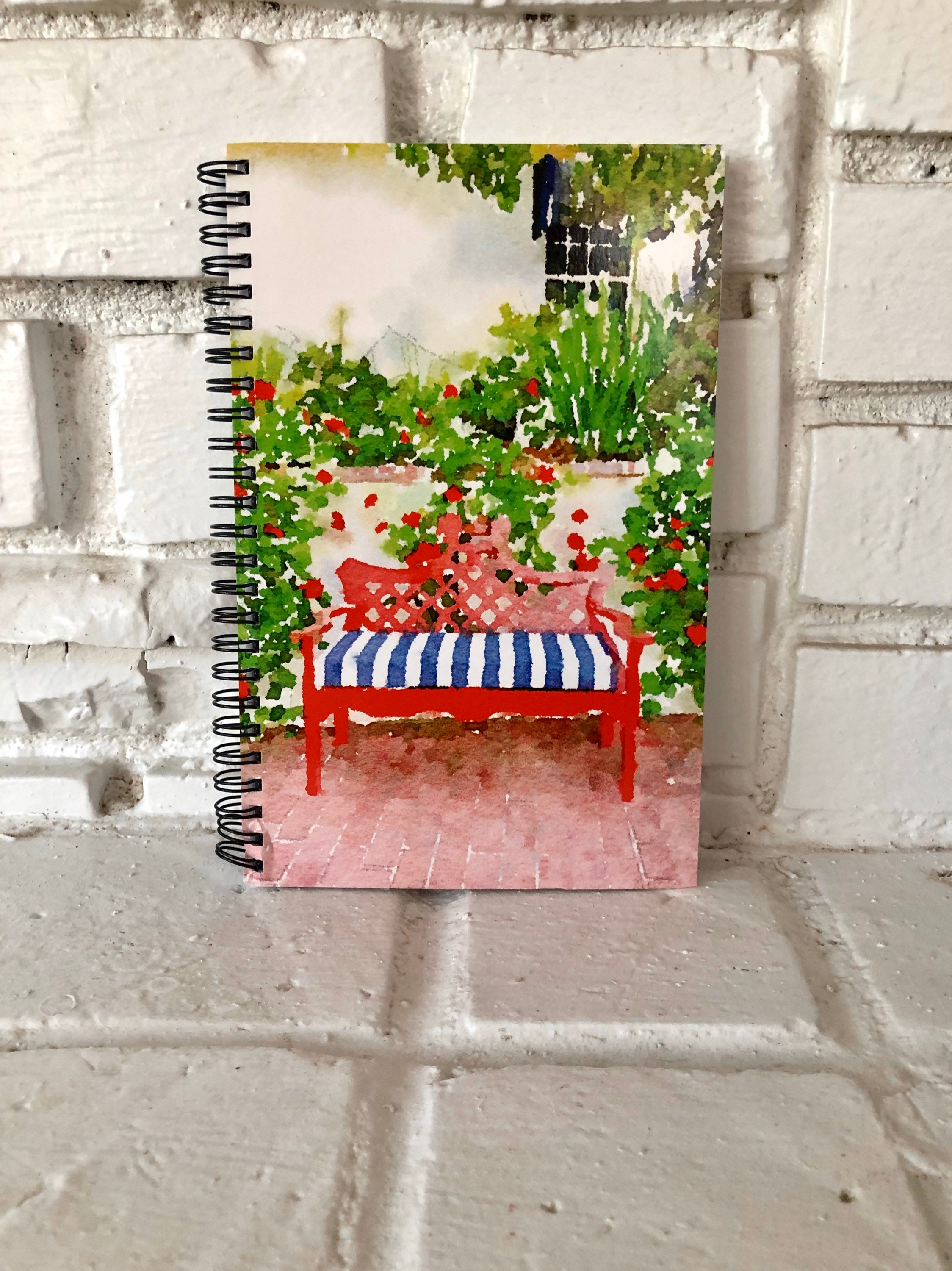 Painted Bench Spiral Notebook - Etsy