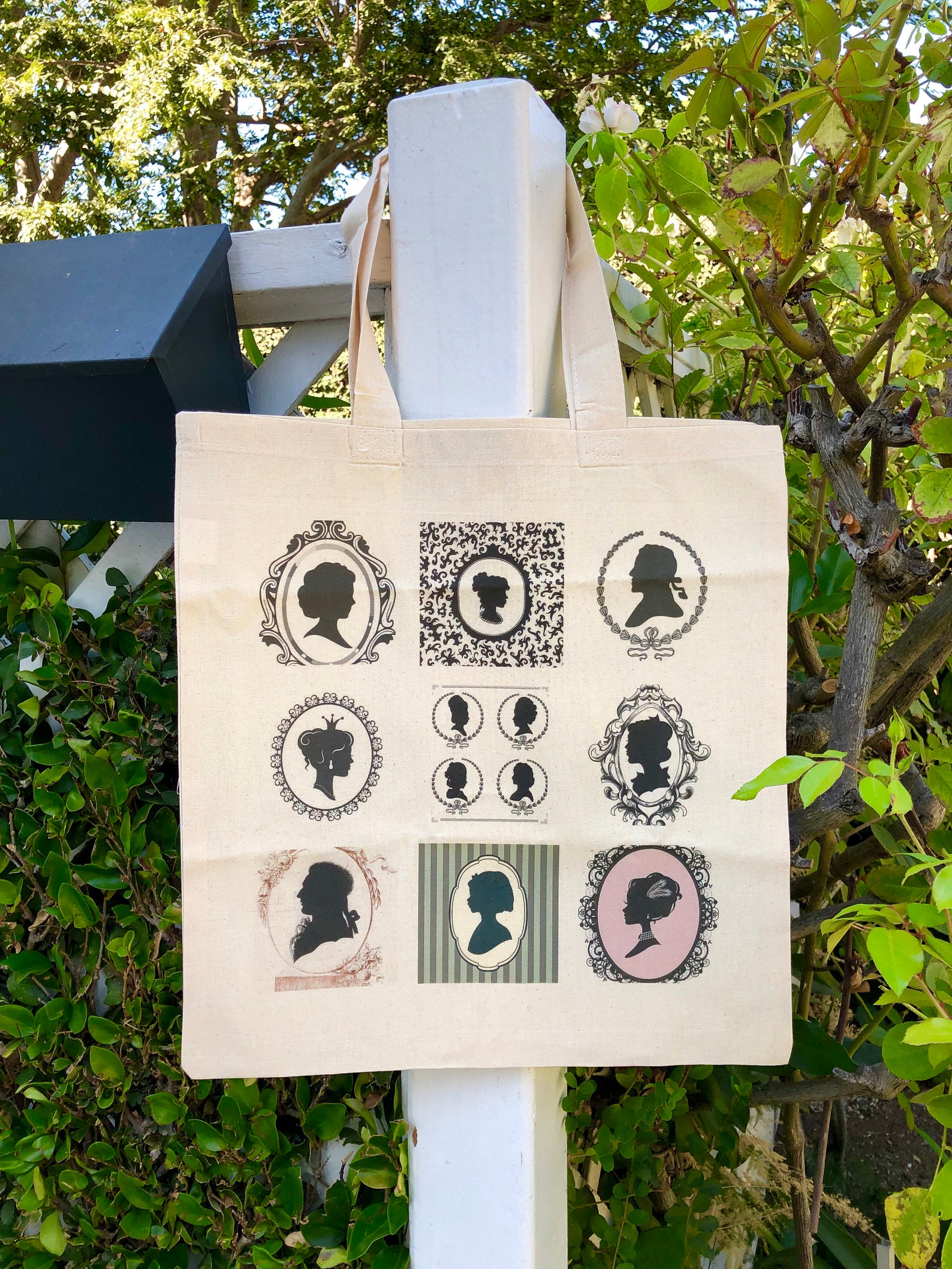 Cameo Silhouette Tote Bags - Etsy