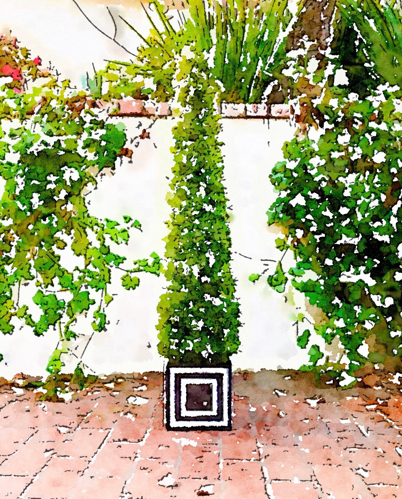 Topiary Print on Canvas - Etsy