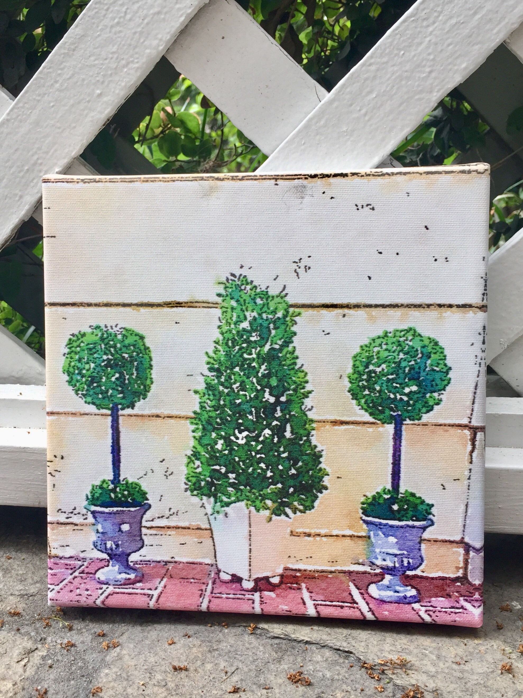 Topiary Print on Canvas - Etsy