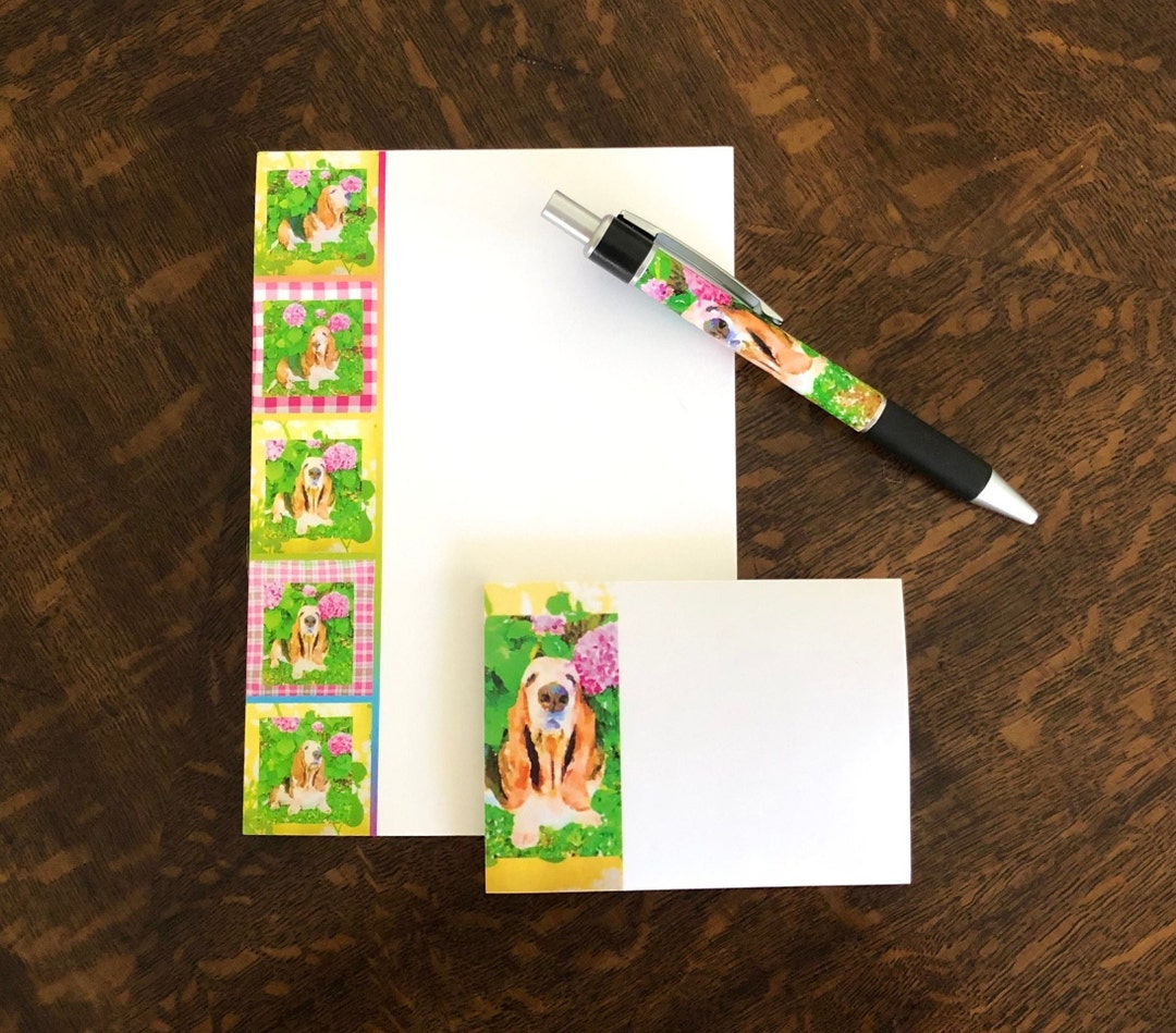 Basset Hound/dog/pad/pen/post-it® Notes /sticky Notes/note Set ...