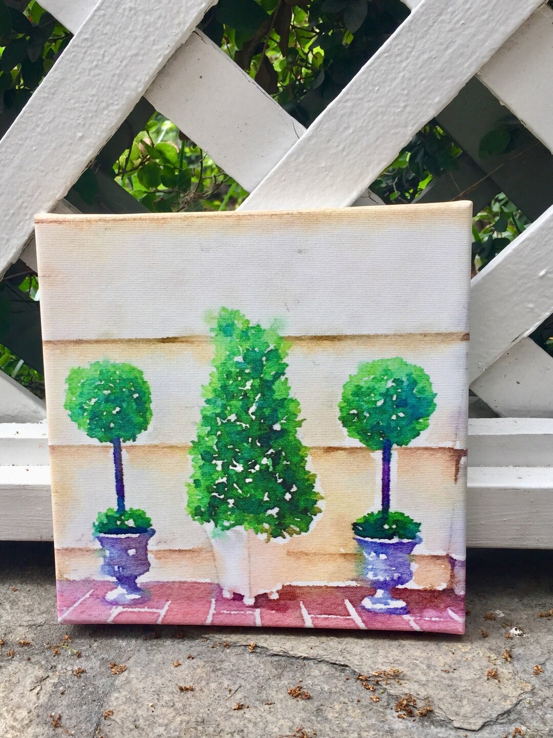 Topiary Print on Canvas - Etsy