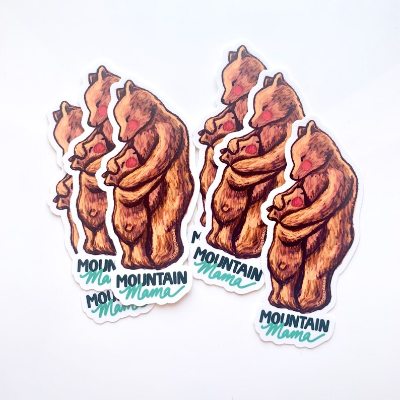 Mountain Mama Bear Vinyl Sticker | Mama Bear Sticker | California Bear ...