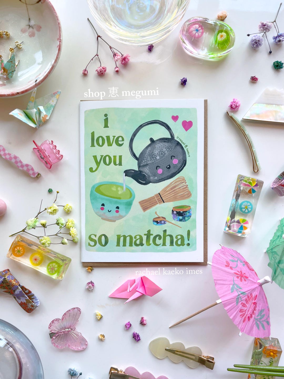 I Love You so Matcha ! - Matcha Girly Green Tea Greeting Card | Matcha ...