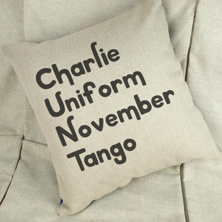 Charlie Uniform November Tango Linen White Cushion Cover Home - Etsy