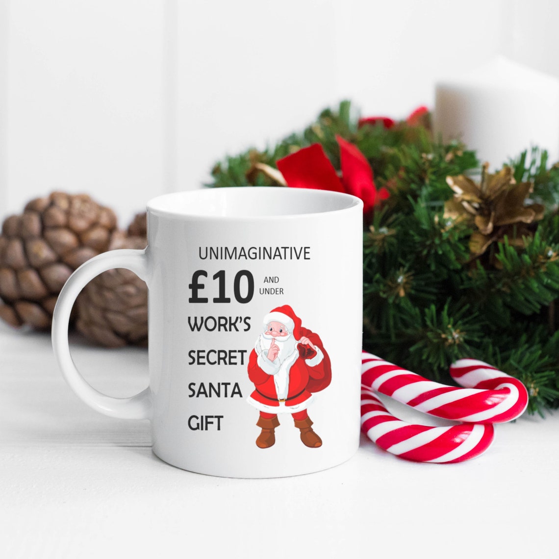 Unimaginative Works Secret Santa Mug Christmas Mug Xmas | Etsy