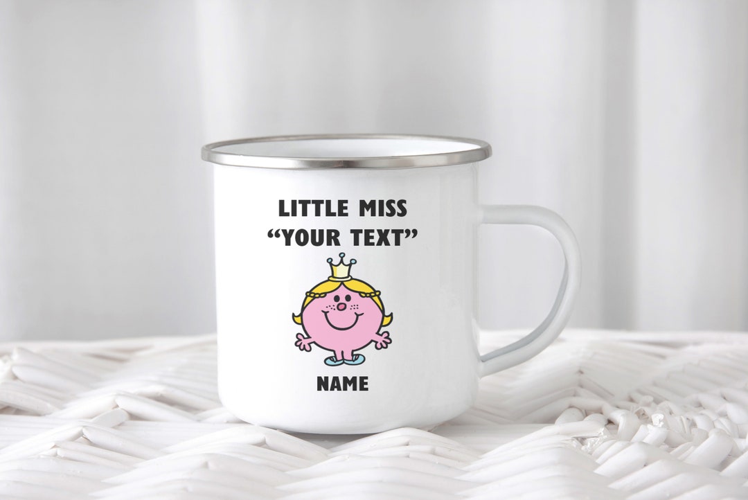 Mr Men Little Miss Inspired Enamel Mug Mr Men Personalised Tin Mug ...