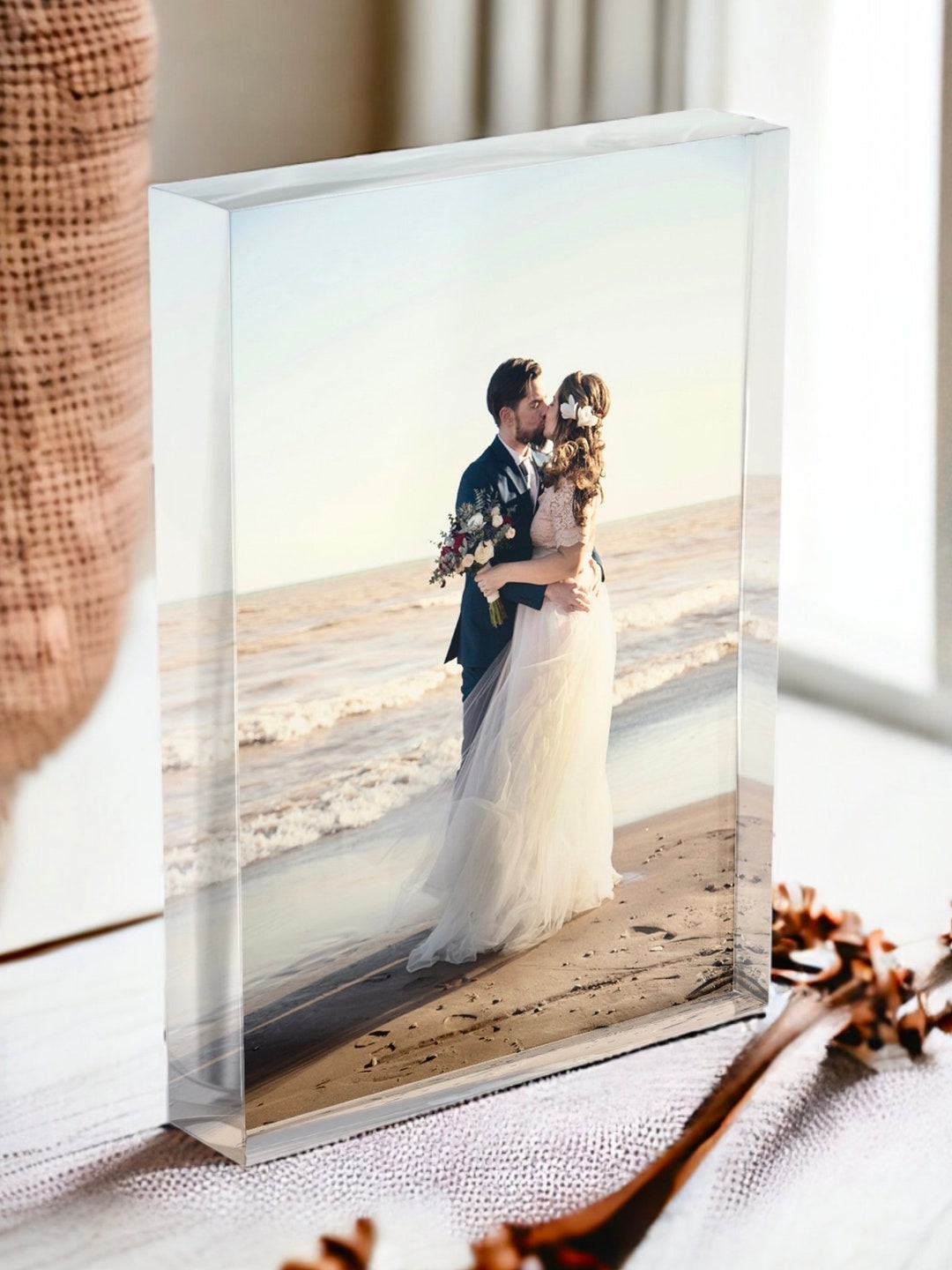 Personalised Solid Glass Photo Block Sentimental Family Photo Gifts Not ...