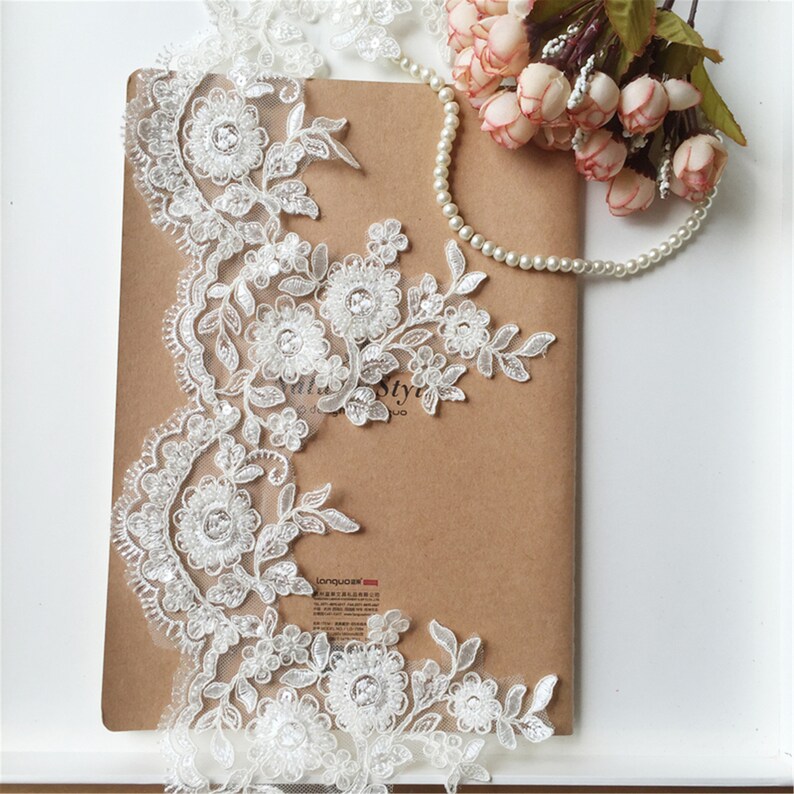 Beautiful Floral Lace Trim Wedding Dress Lace Trim Bridal - Etsy