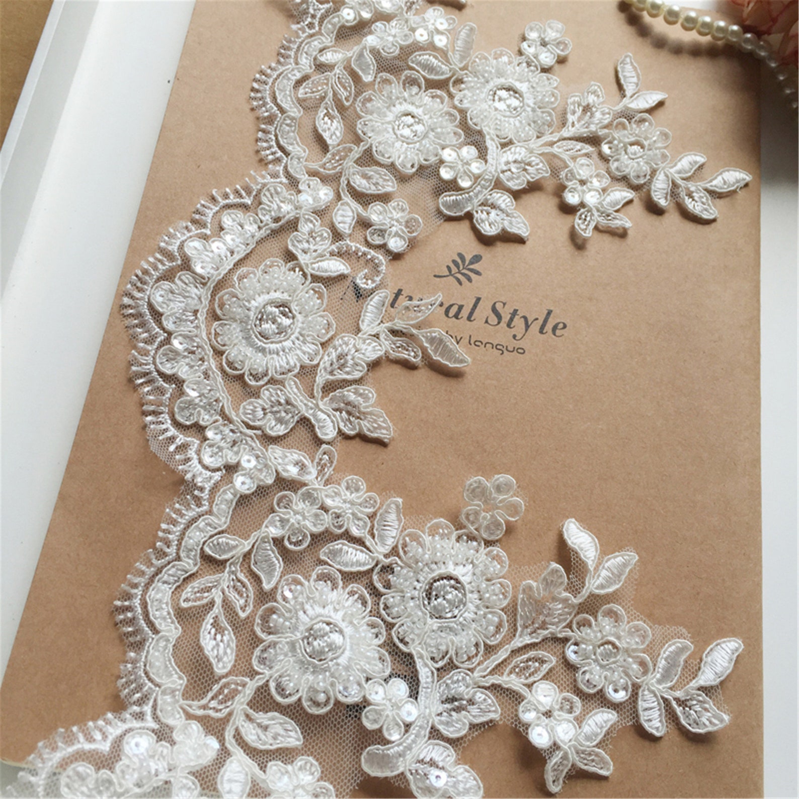 Beautiful Floral Lace Trim, Wedding Dress Lace Trim, Bridal Veil Lace ...