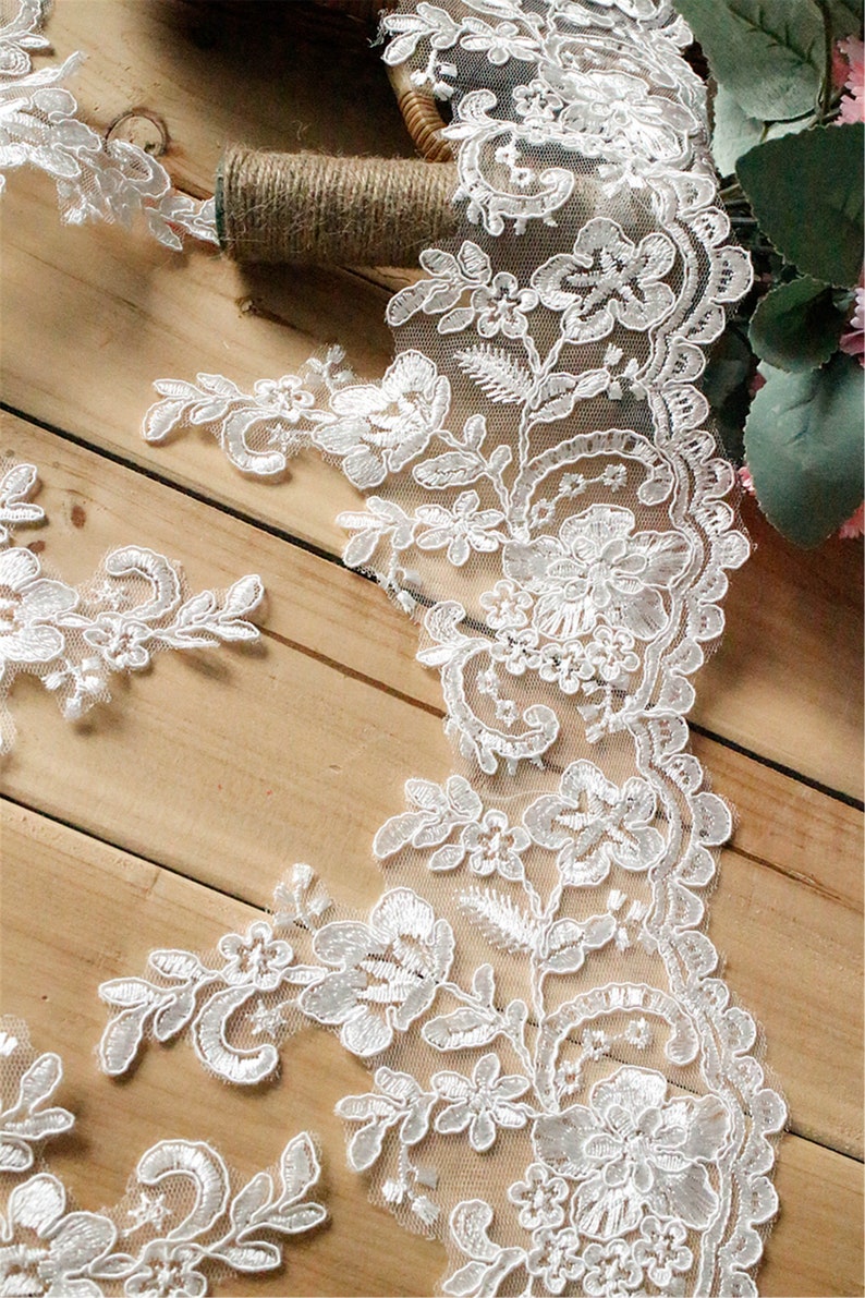 High Quality Corded Lace Trim, Elegant Floral Lace Trim for Wedding ...