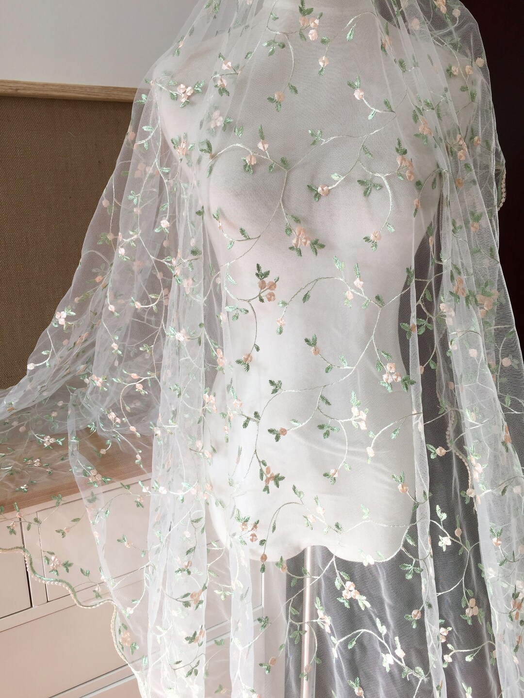 Elegant Tulle Lace Fabric, DIY Prom Dress Fabric, Evening Gown Lace ...