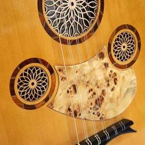 Concert Acoustic Electric Oud Walnut & Burl Semi Hollow Slim Oud With ...