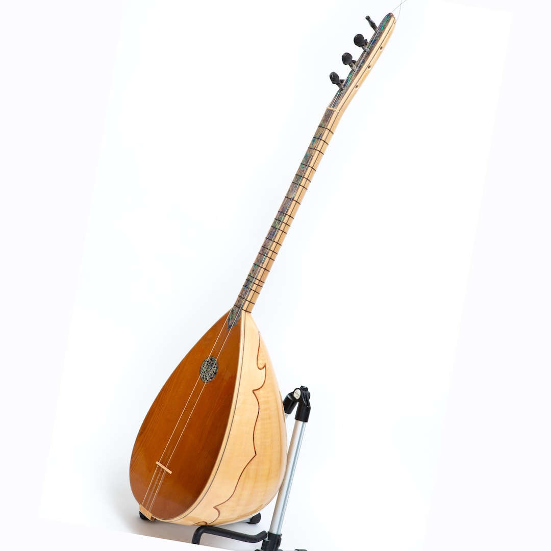 Concert Traditional Long Neck Saz, Made of Flame Maple Body and Mother ...