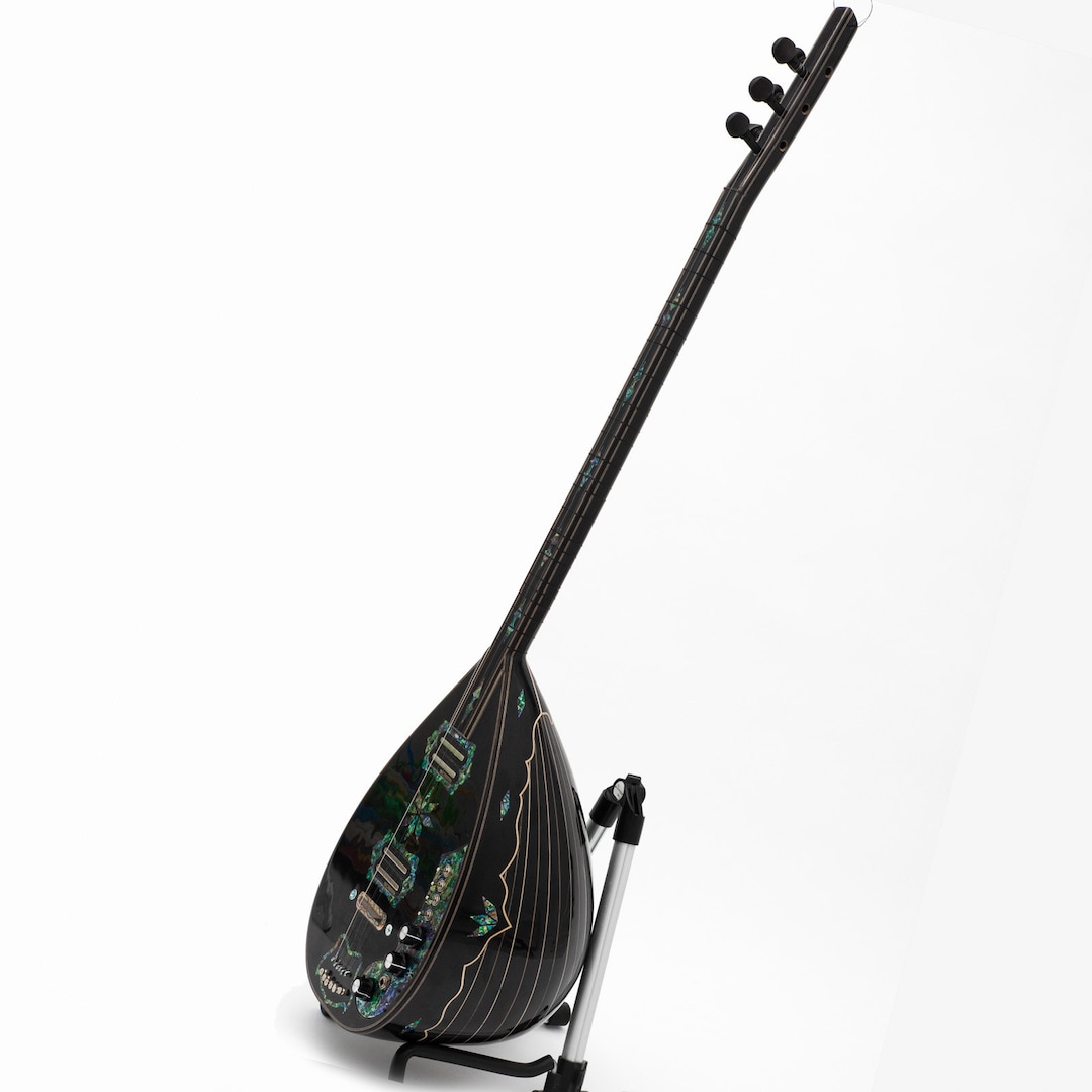 Professional Electric Saz Baglama With Necarman Pickup Black Wood ...