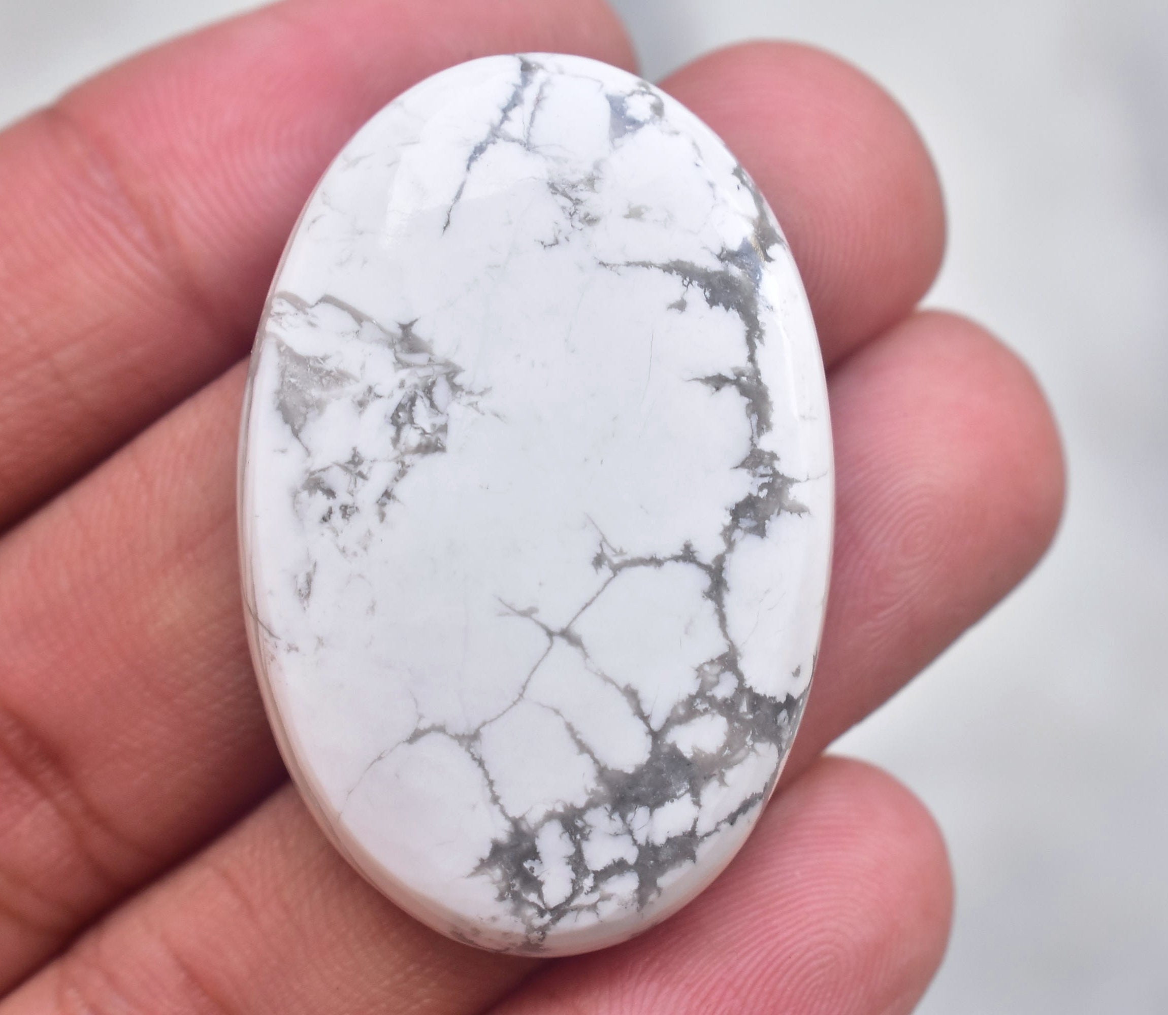 Howlite Cabochon / Howlite Gemstone / Oval Shape / 57.70 Ct. / | Etsy